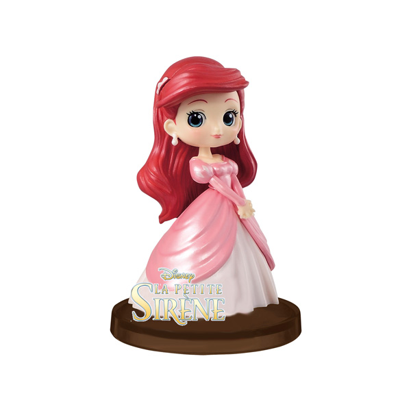 ID9 - Disney Q Posket Petit Little Mermaid Ariel Robe Rose 7cm