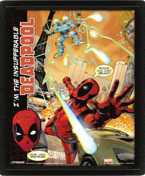 ID9 - Marvel Poster 3D Lenticular Deadpool Attack 25x20cm