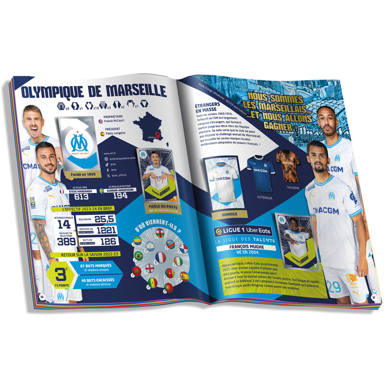 ID9 - Panini Foot 2024 Ligue 1 Uber Eats Stickers Album 4 Pochettes