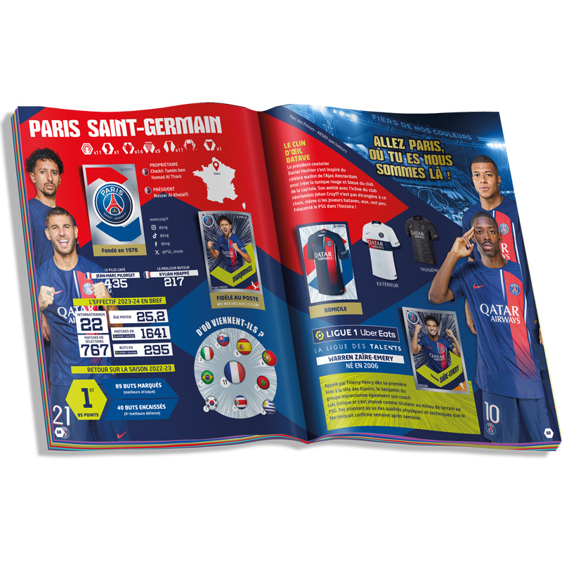 ID9 - Panini Foot 2024 Ligue 1 Uber Eats Stickers Album 4 Pochettes
