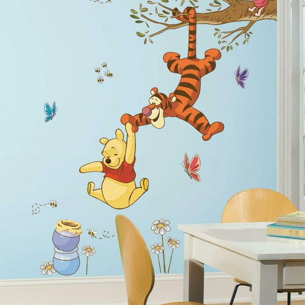 ID9 - Disney Sticker Mural Geant Winnie The Pooh Swinging For Honey ...
