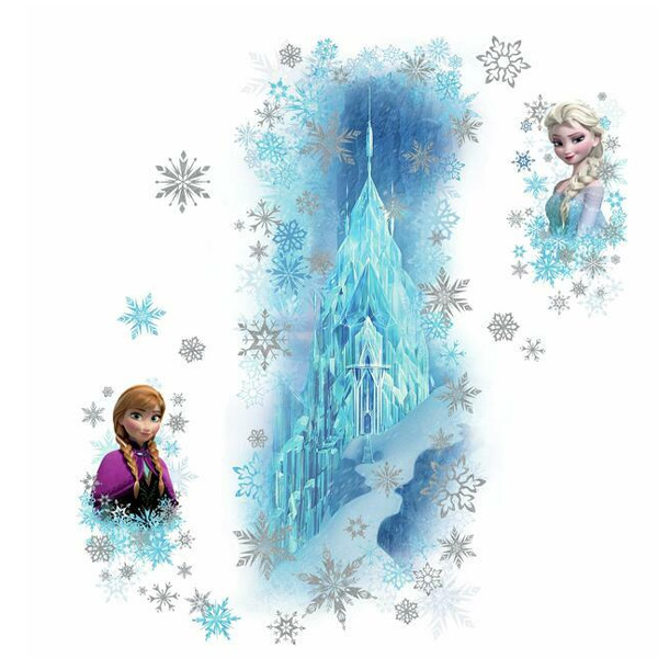 ID9 - Disney Sticker Mural Geant Frozen Ice Palace Elsa & Anna 101X46Cm